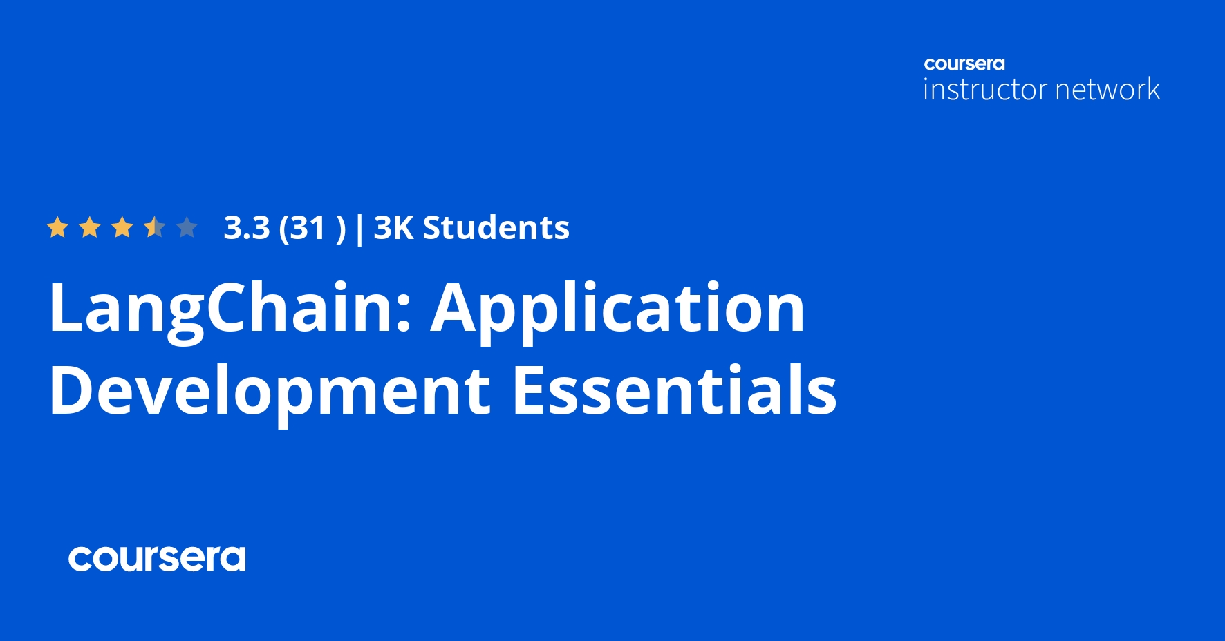 LangChain: Application Development Essentials | Coursera