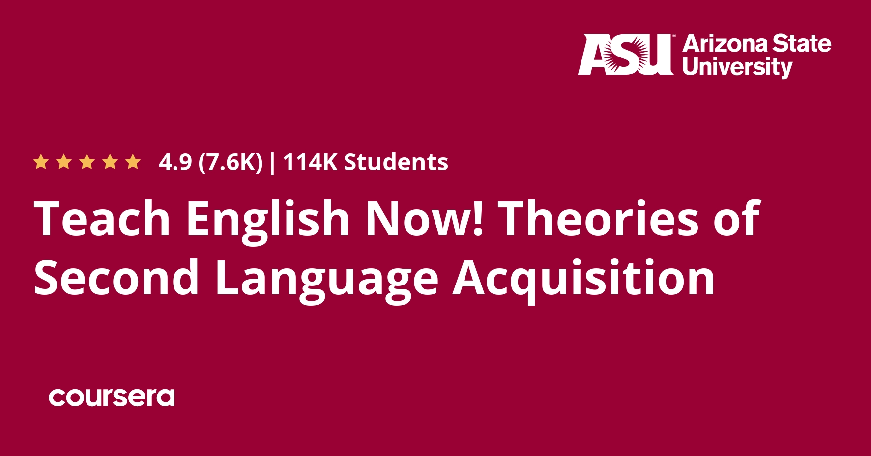 Teach English Now! Theories of Second Language Acquisition | Coursera