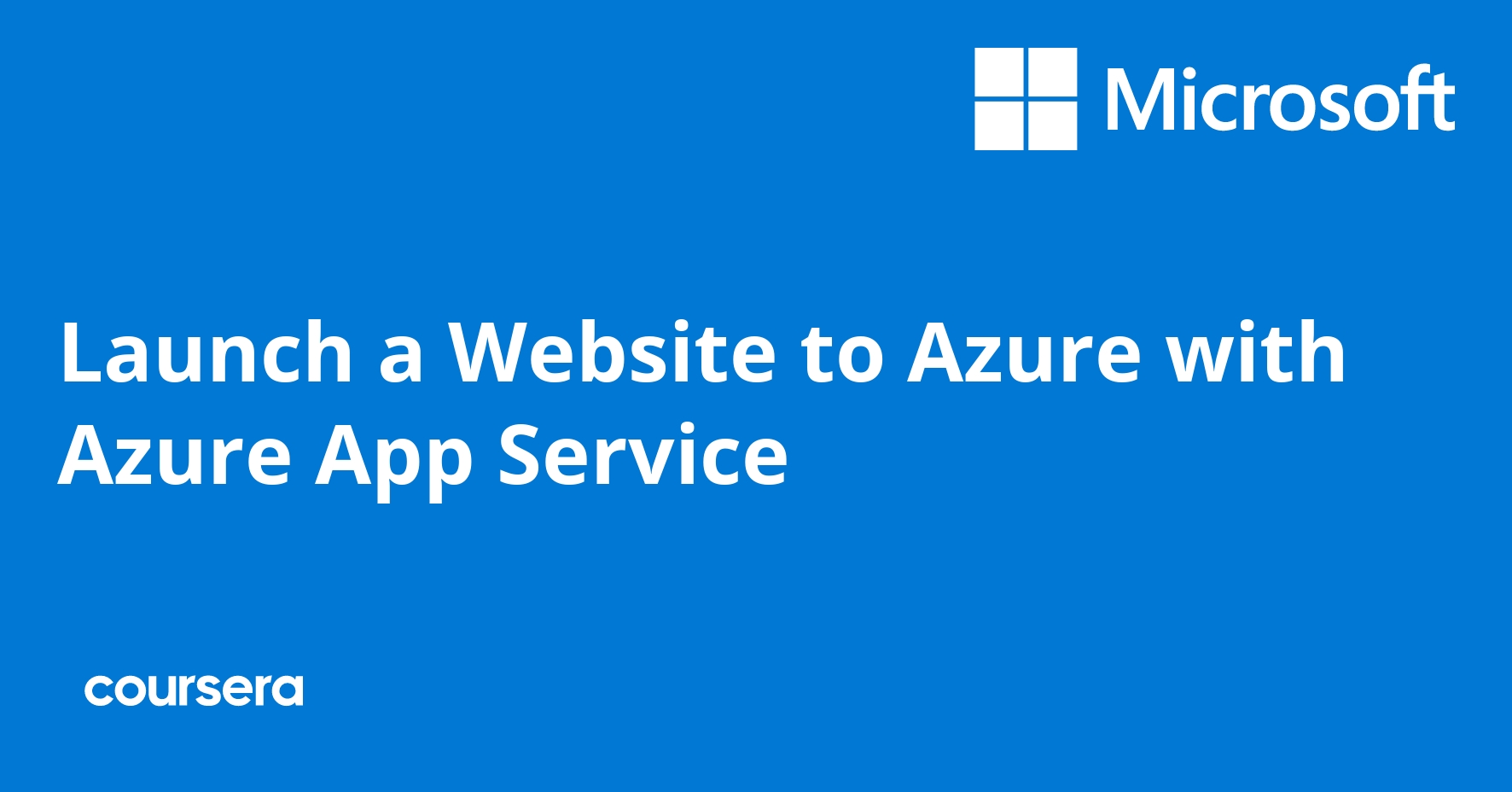 Launch a Website to Azure with Azure App Service | Coursera
