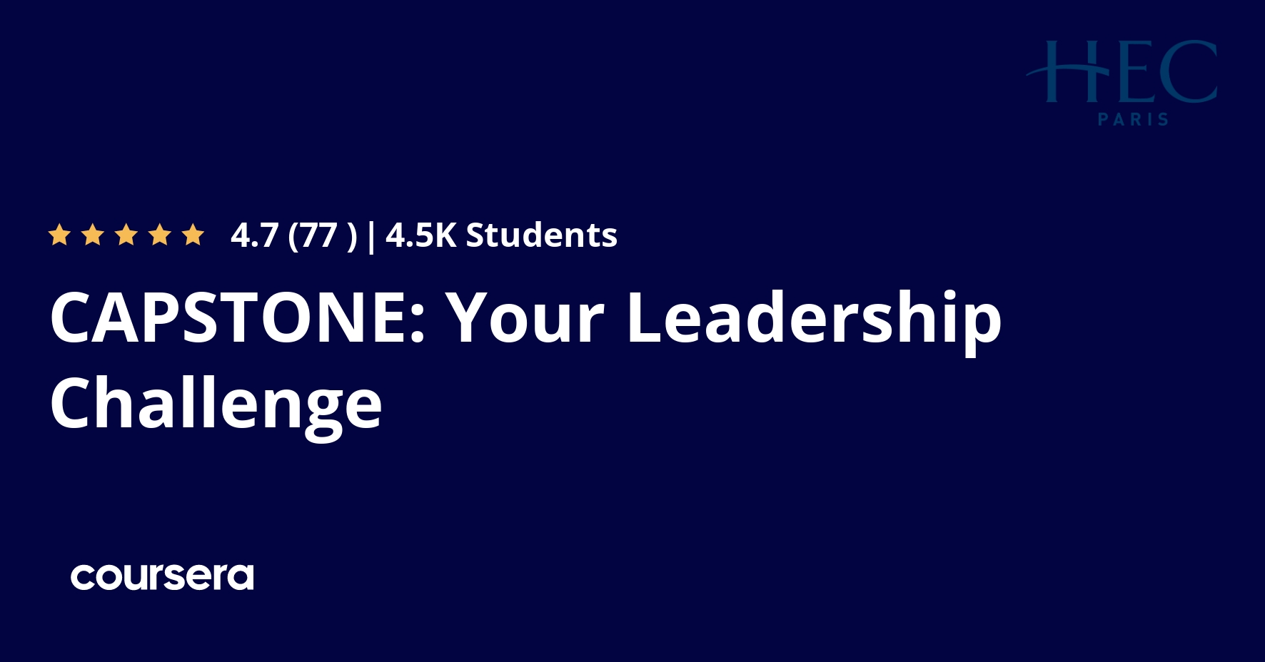 CAPSTONE: Your Leadership Challenge | Coursera
