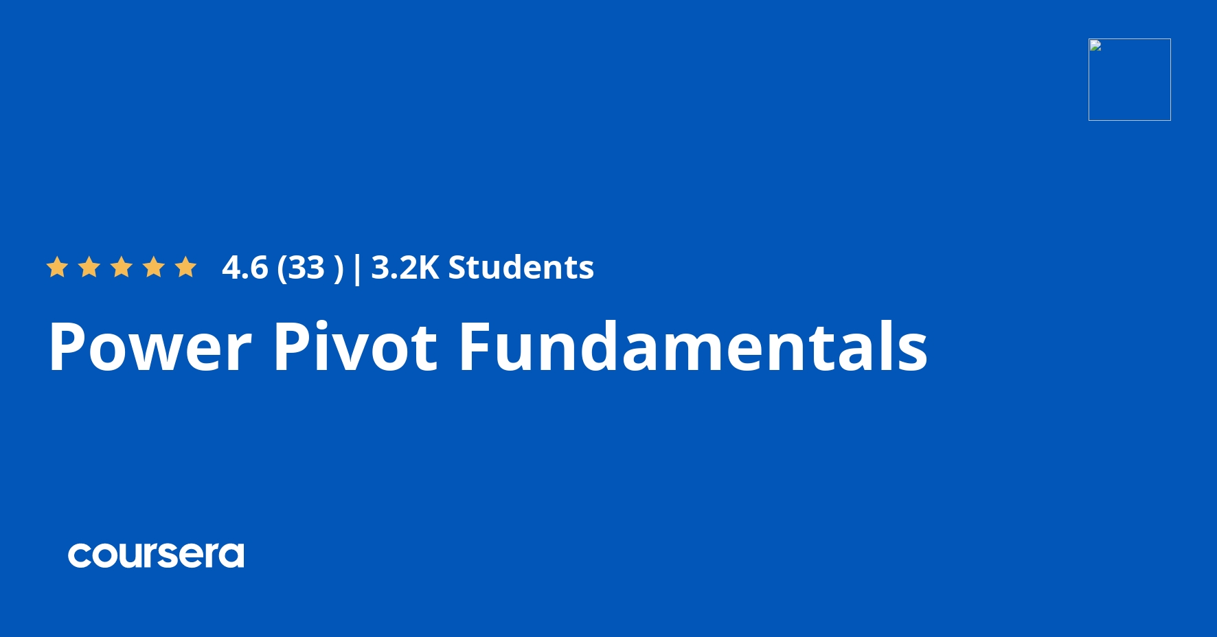 Power Pivot Fundamentals | Coursera