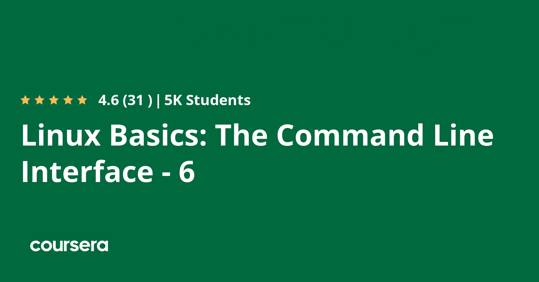 Linux Basics The Command Line Interface 6 Coursera