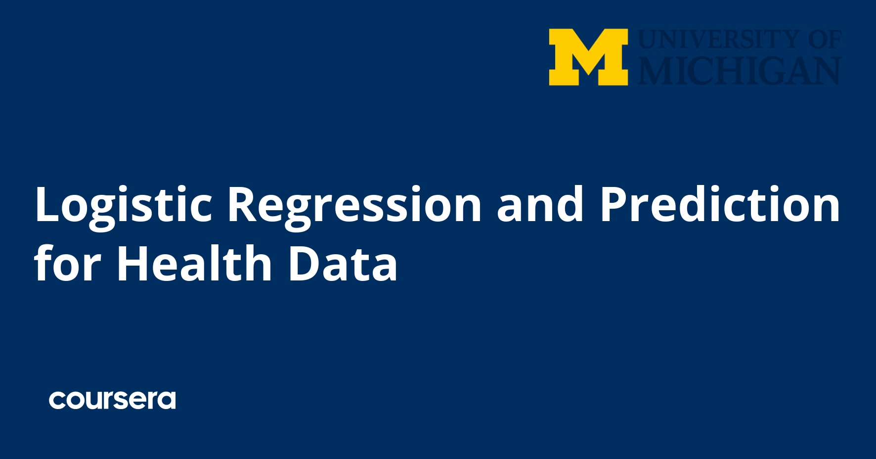 Logistic Regression and Prediction for Health Data | Coursera