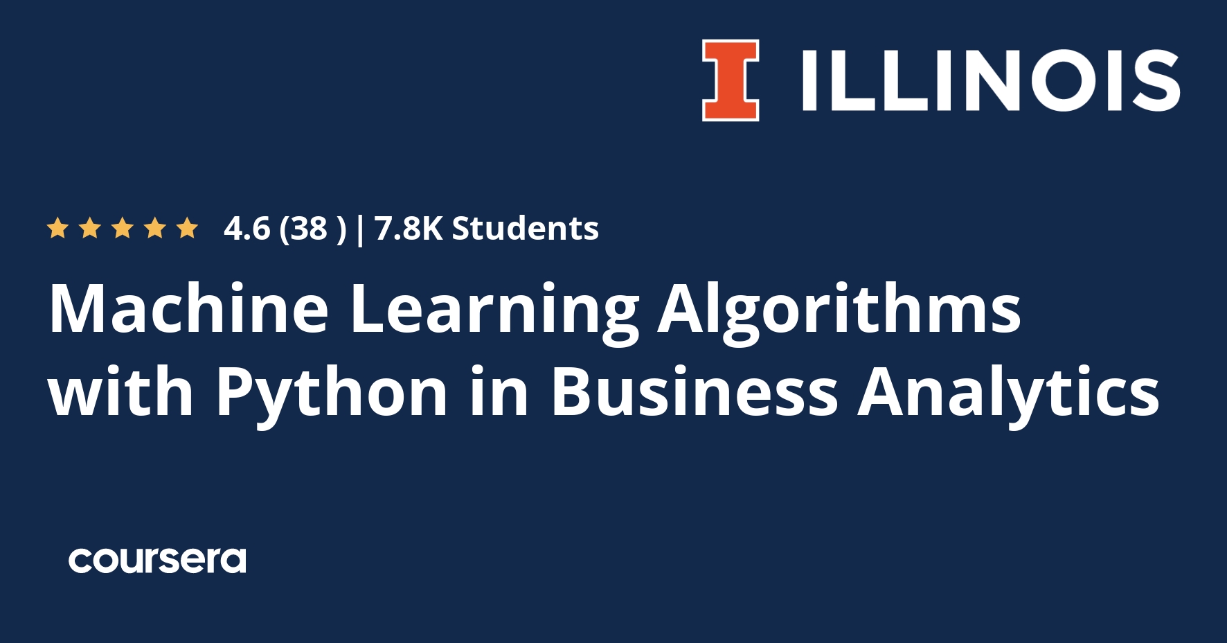 Machine Learning Algorithms with Python in Business Analytics | Coursera Machine Learning Algorithms with Python in Business Analytics | Coursera