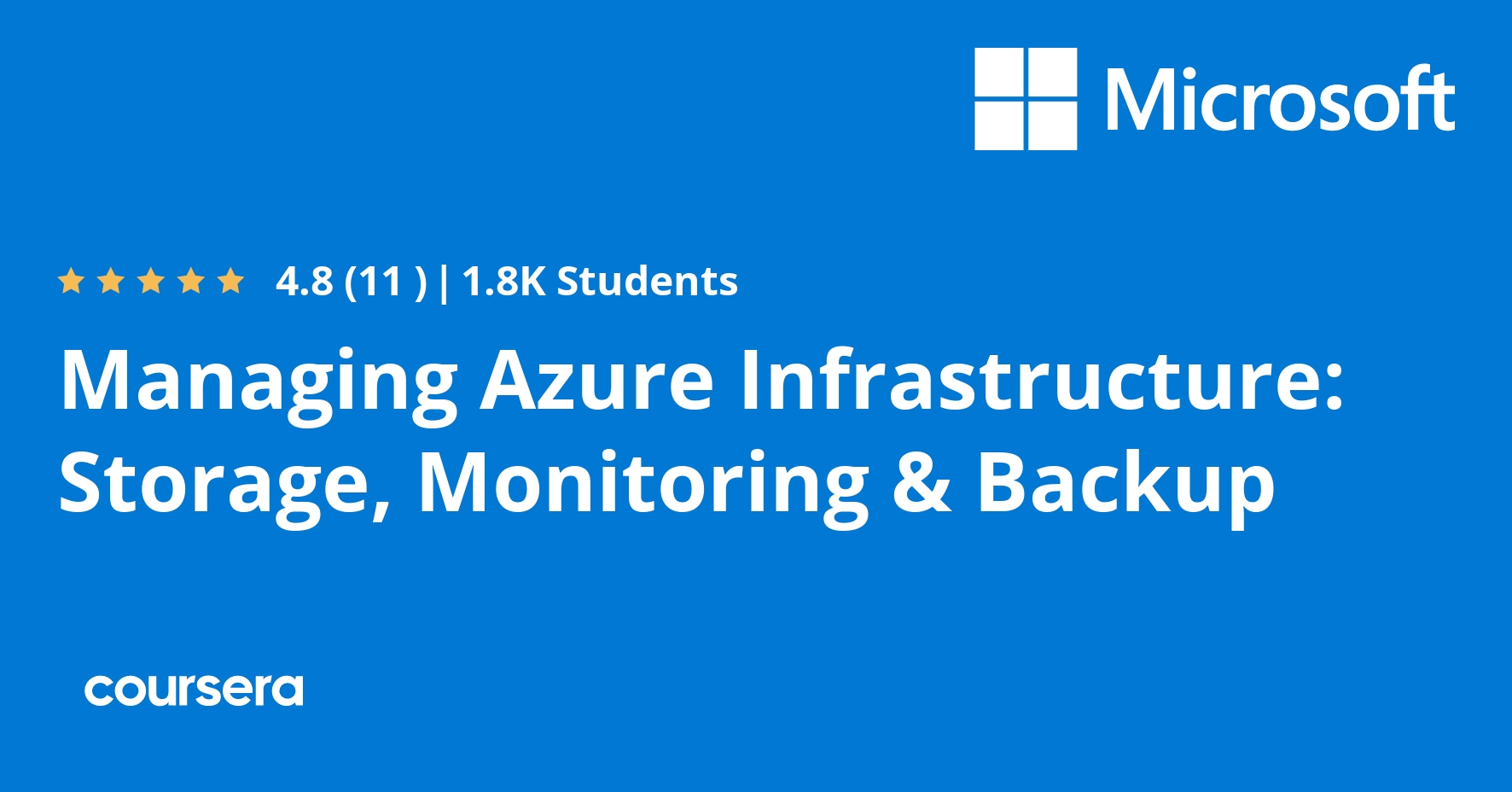 Managing Azure Infrastructure: Storage, Monitoring & Backup | Coursera