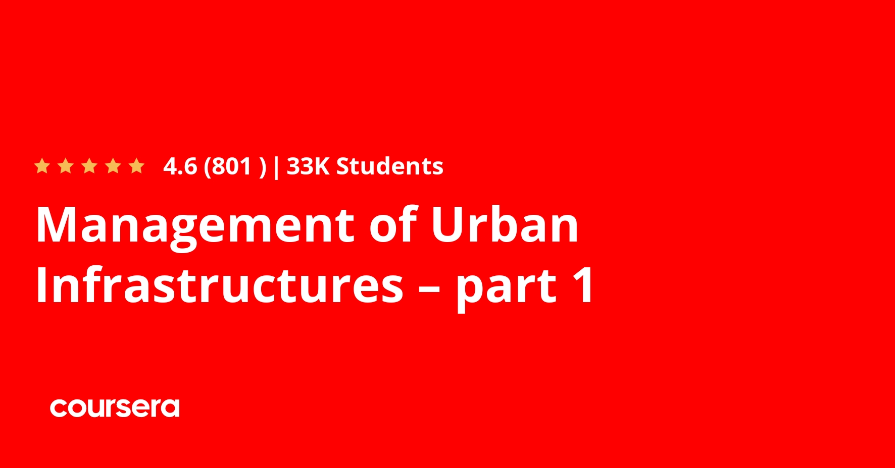 Management of Urban Infrastructures – part 1 | Coursera