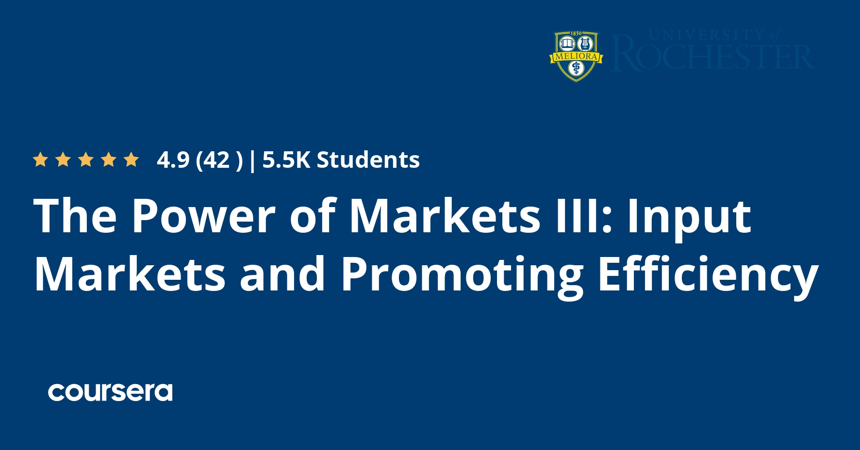 The Power of Markets III: Input Markets and Promoting Efficiency | Coursera