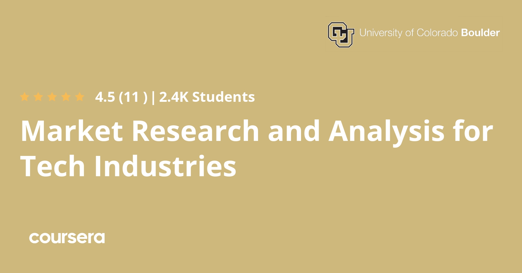Market Research and Analysis for Tech Industries | Coursera