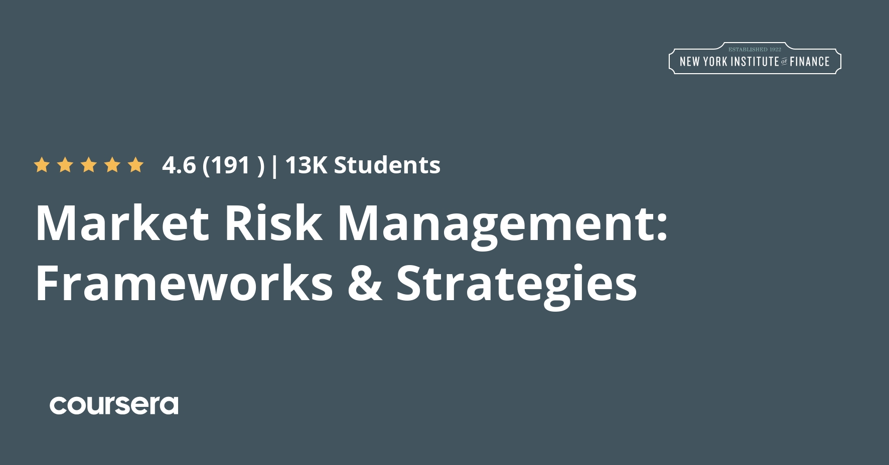 Market Risk Management: Frameworks & Strategies | Coursera