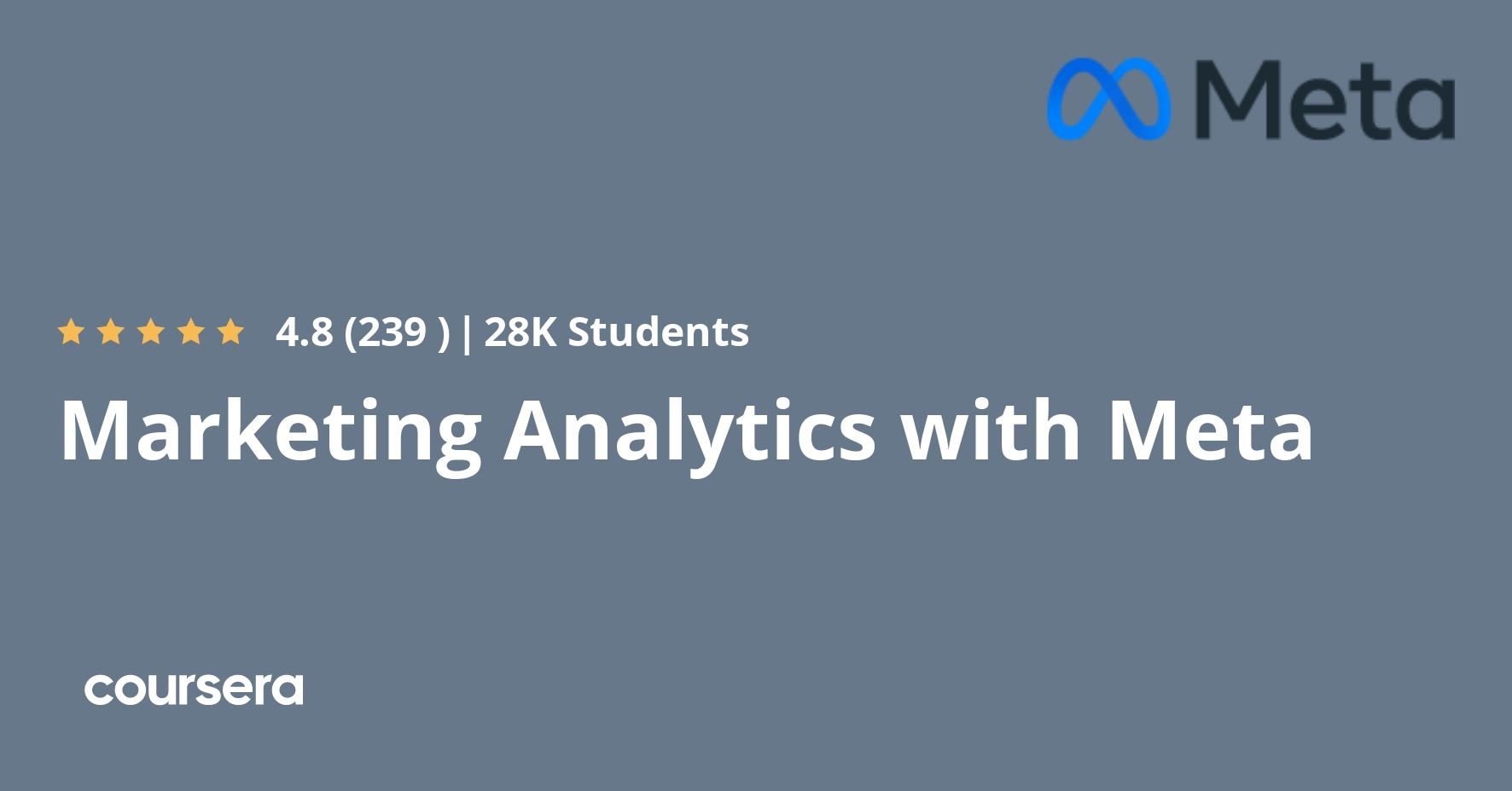 Marketing Analytics With Meta Coursera