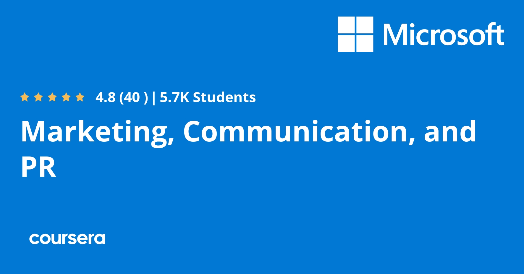 Marketing, Communication, and PR | Coursera