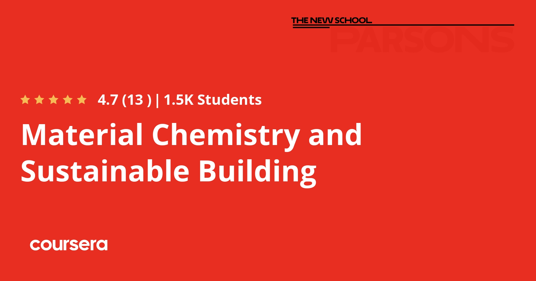 Material Chemistry and Sustainable Building | Coursera