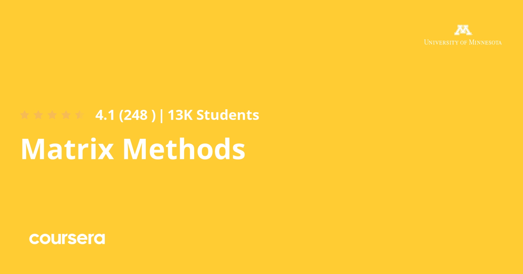Matrix Methods | Coursera