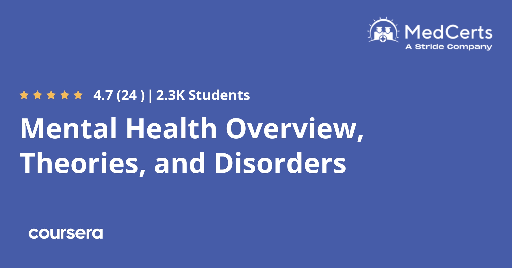 Mental Health Overview, Theories, and Disorders | Coursera