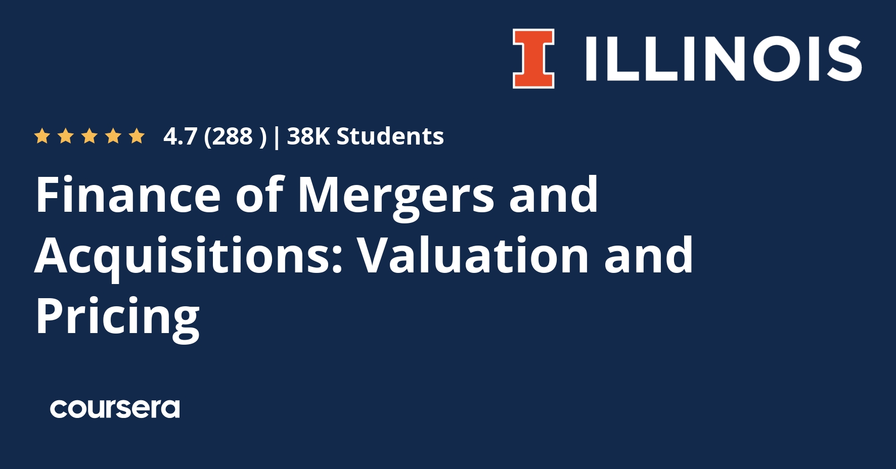 Finance of Mergers and Acquisitions: Valuation and Pricing | Coursera