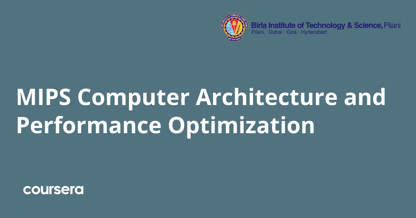 MIPS Computer Architecture and Performance Optimization | Coursera