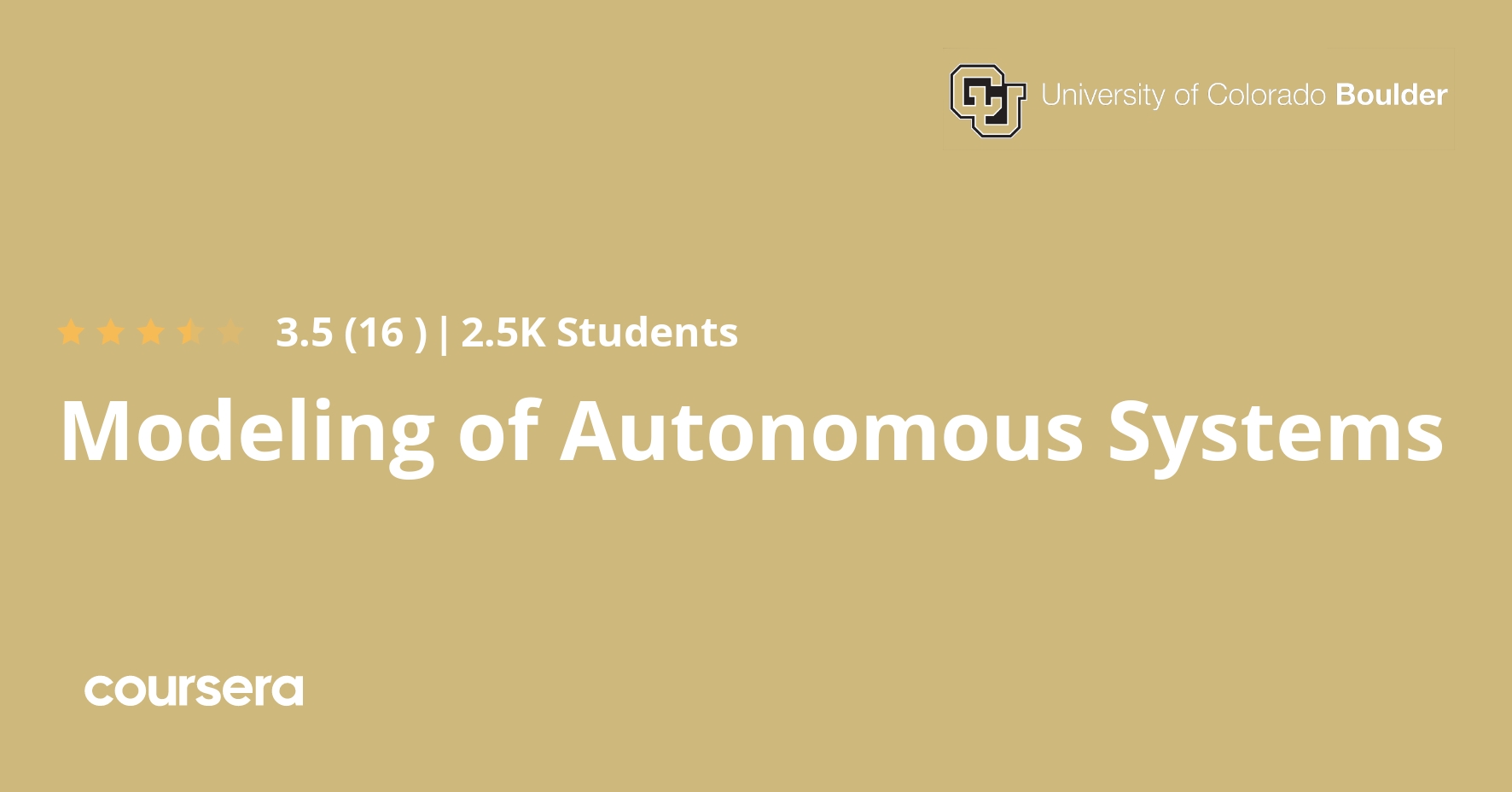 Modeling of Autonomous Systems | Coursera