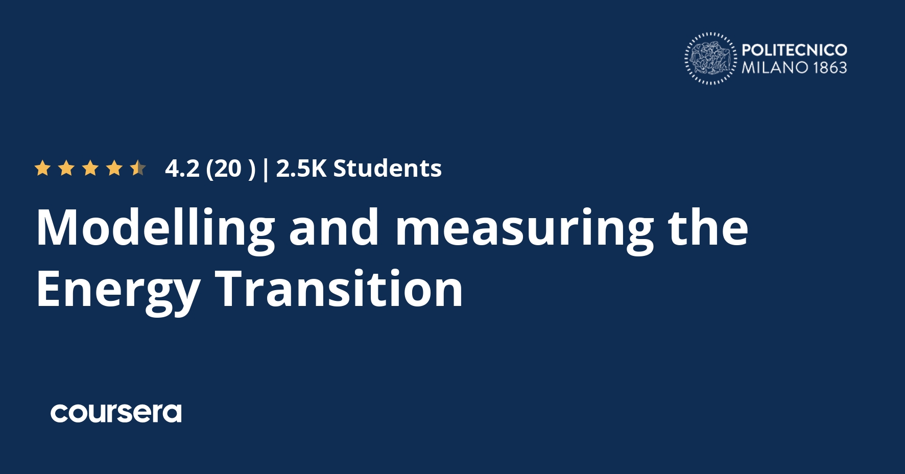 Modelling and measuring the Energy Transition | Coursera
