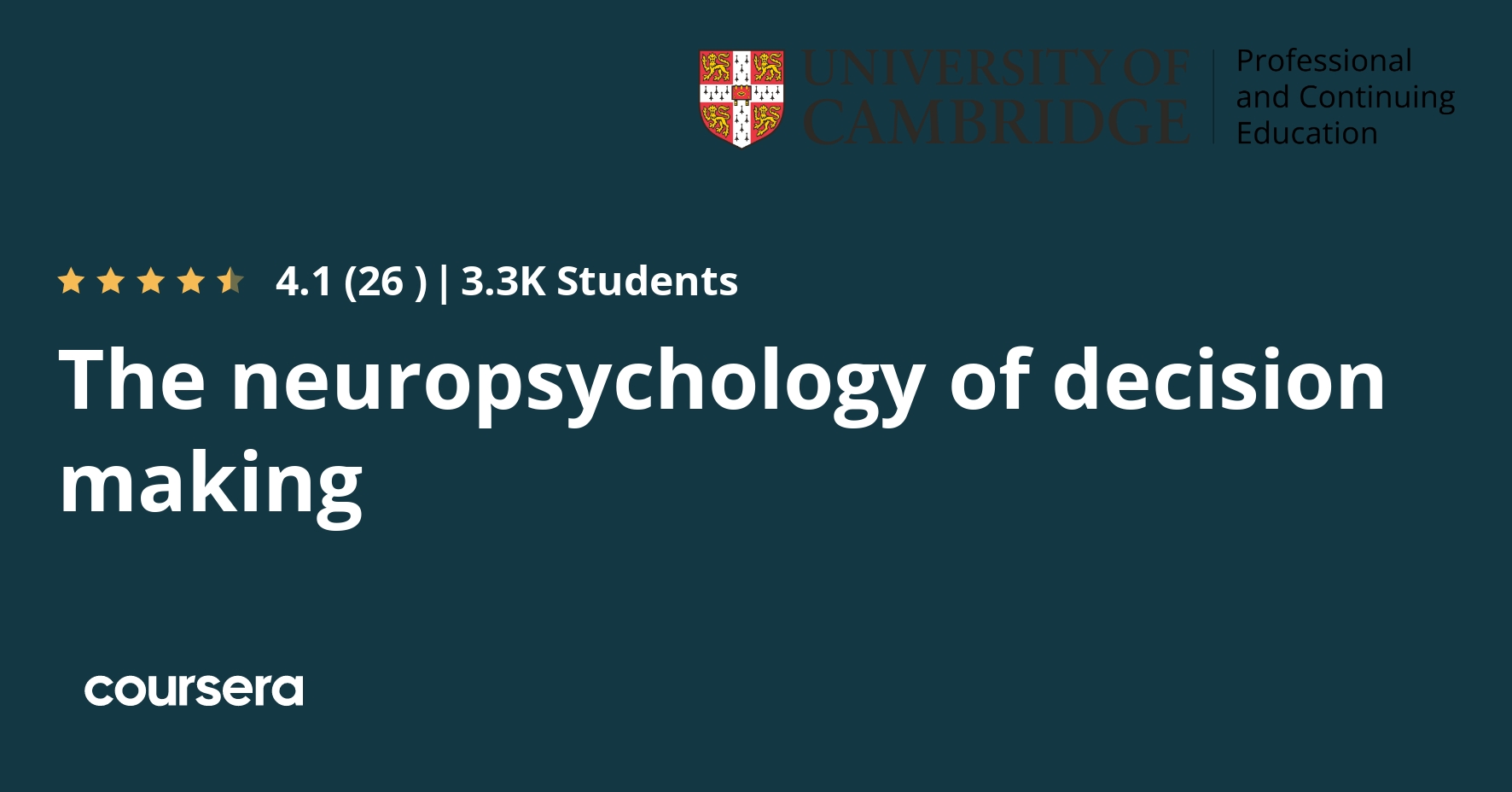 The neuropsychology of decision making | Coursera