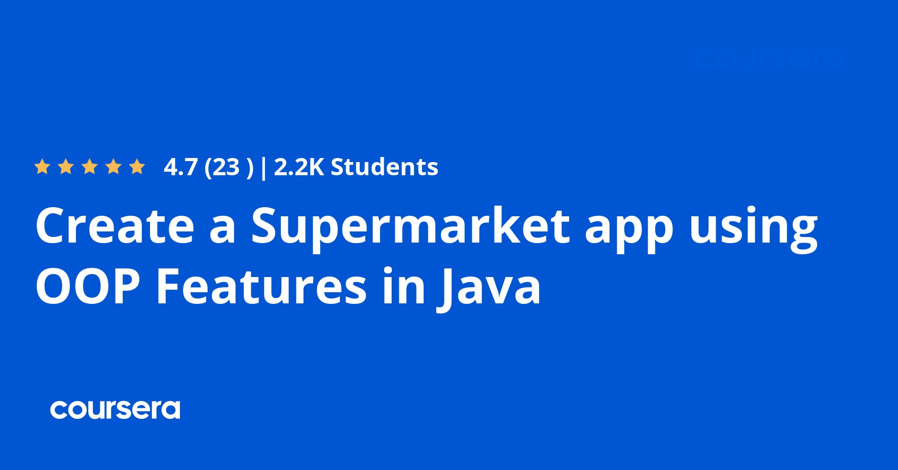 Create a Supermarket app using OOP Features in Java