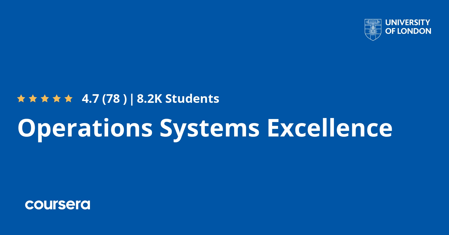 Operations Systems Excellence | Coursera