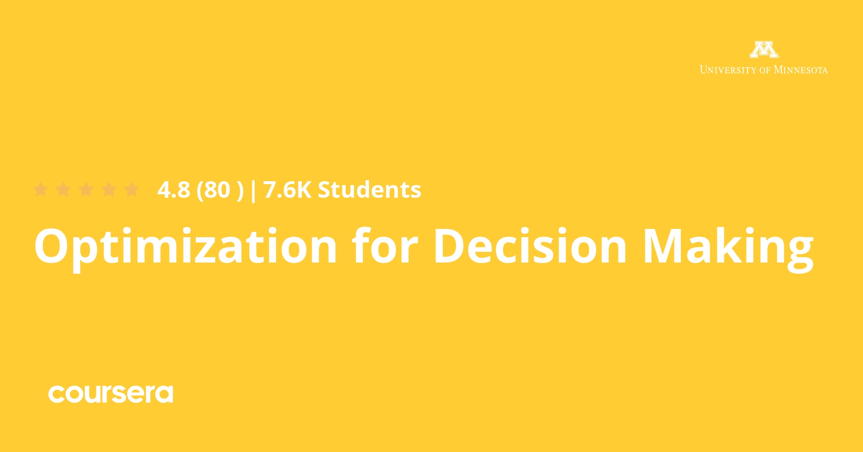 Optimization for Decision Making | Coursera