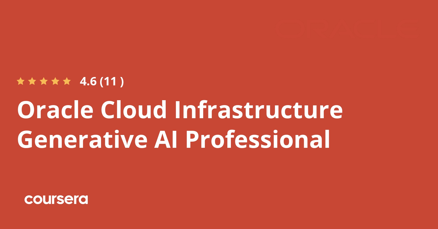 Oracle Cloud Infrastructure Generative AI Professional | Coursera