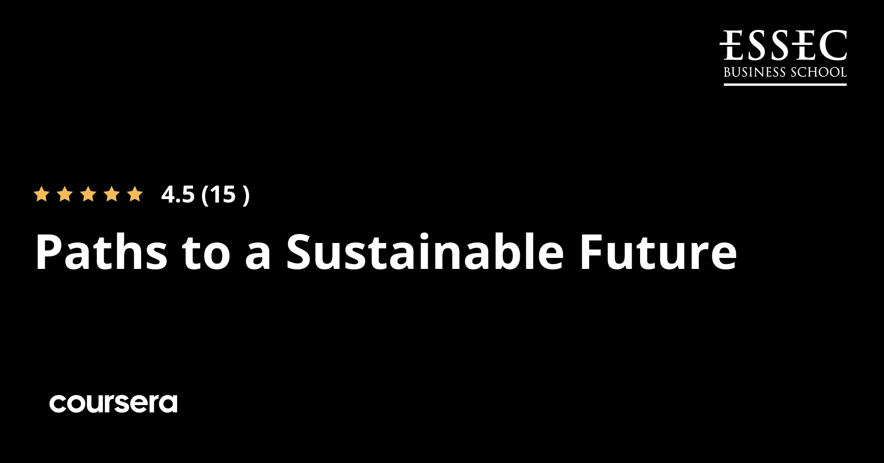 Paths to a Sustainable Future | Coursera
