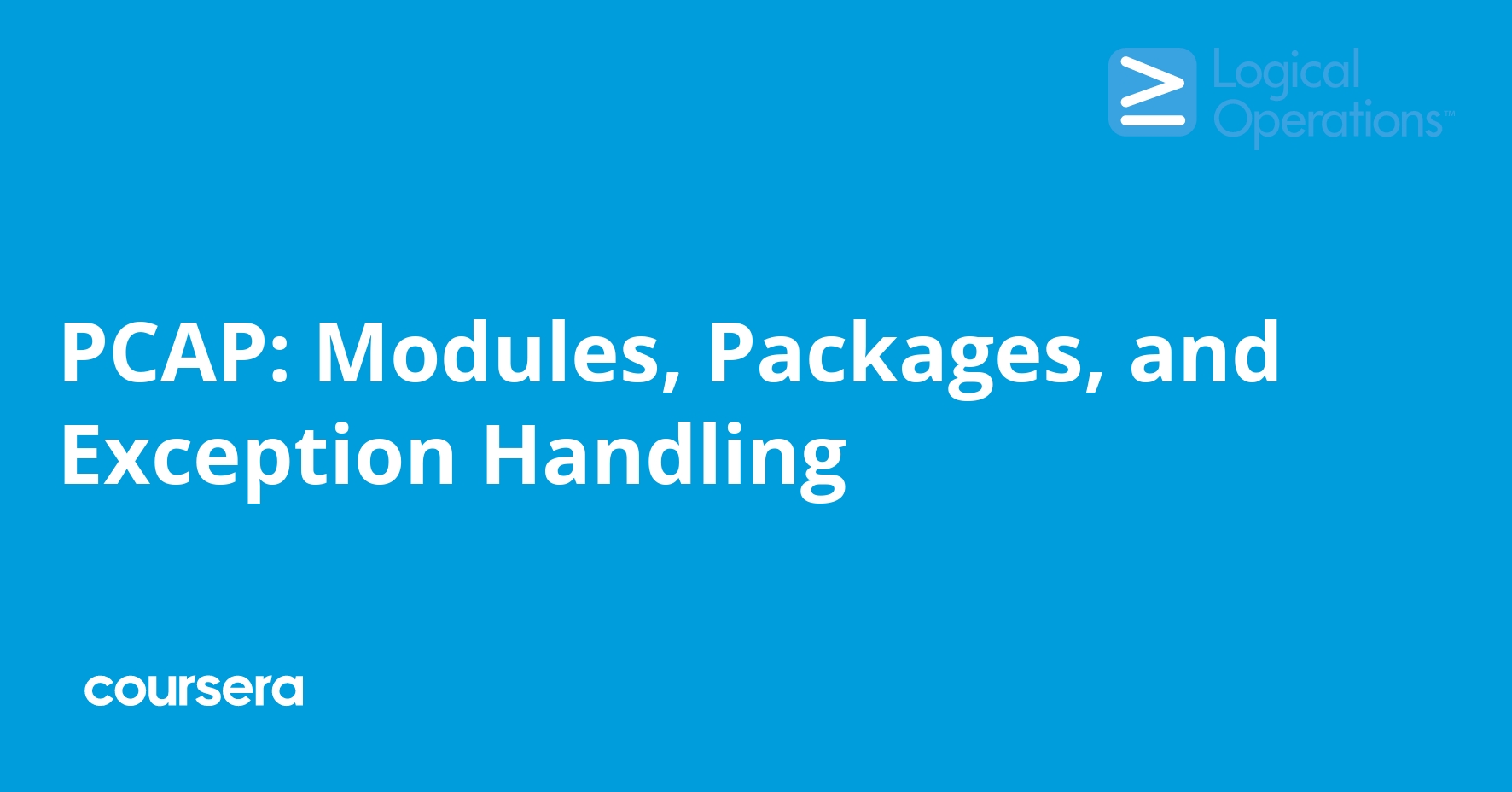 PCAP: Modules, Packages, and Exception Handling | Coursera
