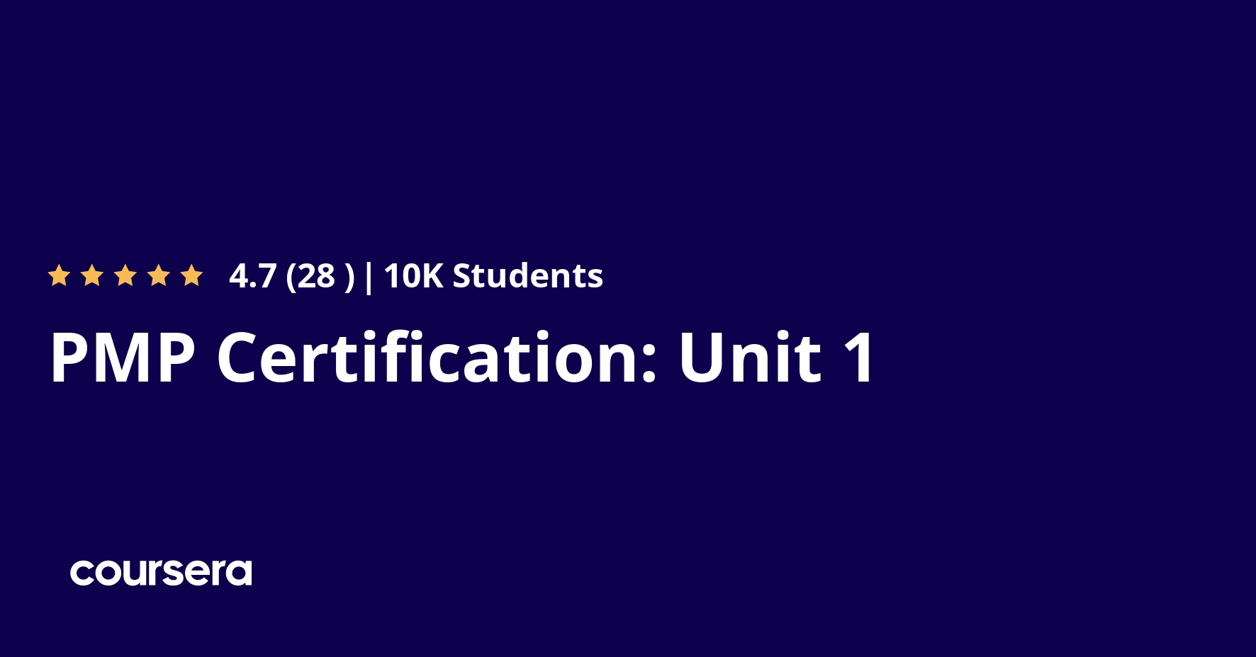 PMP Certification: Unit 1 | Coursera