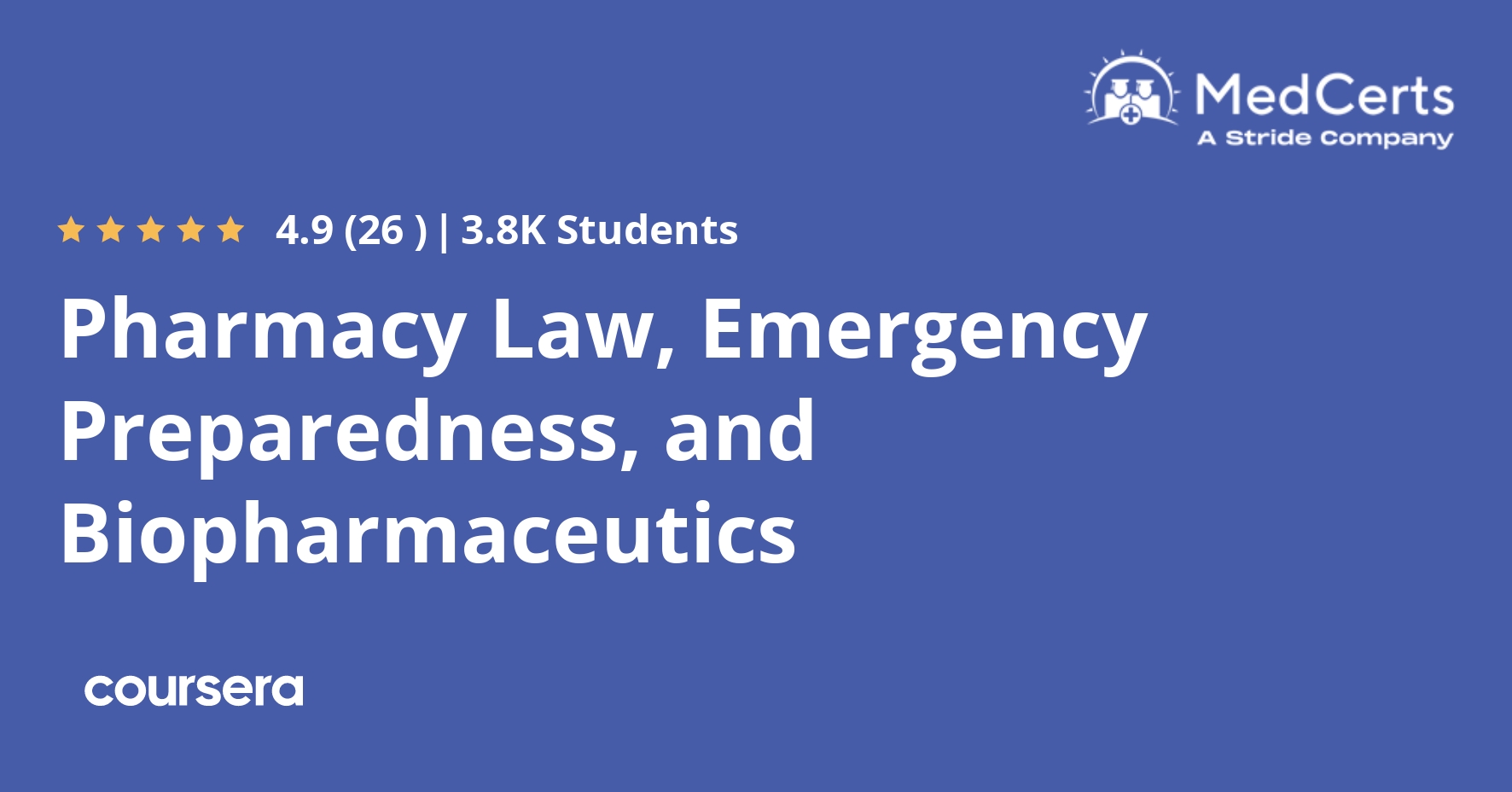 Pharmacy Law, Emergency Preparedness, and Biopharmaceutics | Coursera