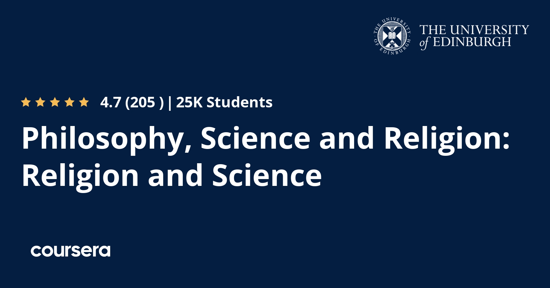 Philosophy, Science and Religion: Religion and Science | Coursera