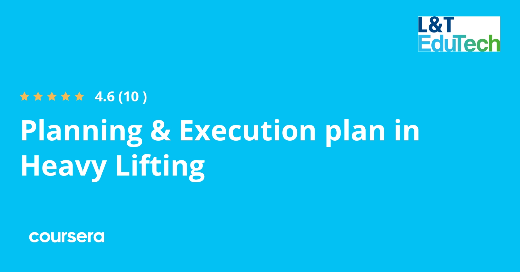 Planning & Execution plan in Heavy Lifting | Coursera