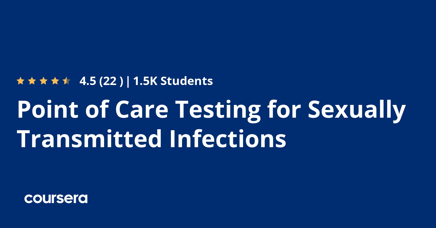 Point of Care Testing for Sexually Transmitted Infections | Coursera