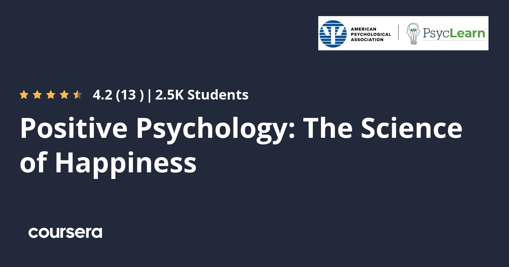 Positive Psychology: The Science of Happiness | Coursera