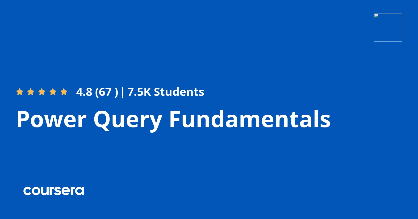 Power Query Fundamentals | Coursera