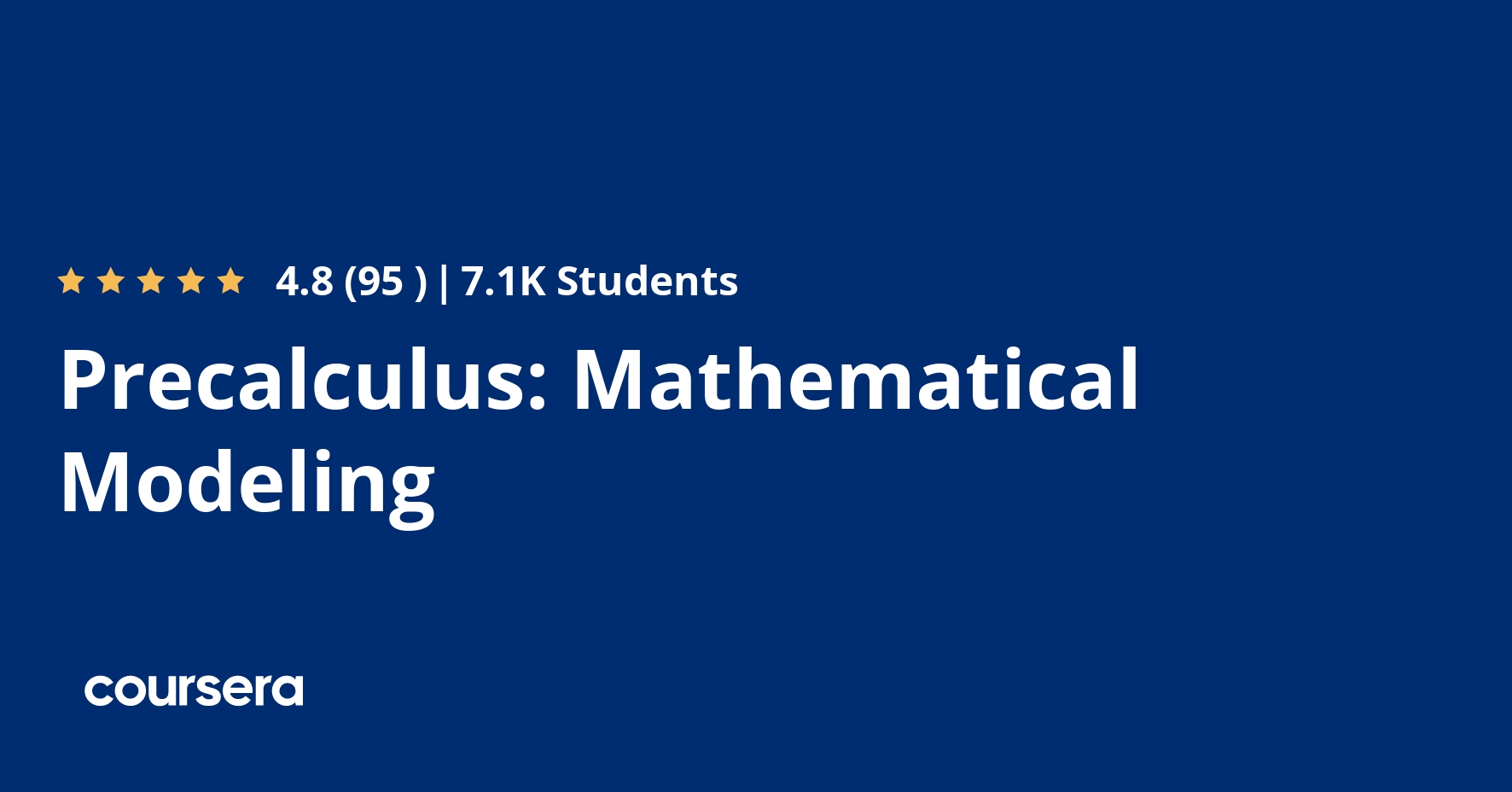 Precalculus: Mathematical Modeling | Coursera