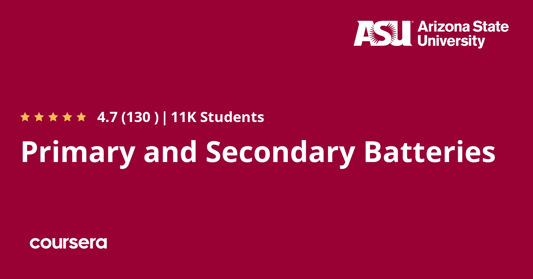 Primary and Secondary Batteries | Coursera