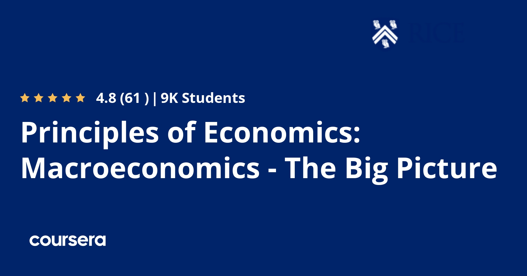 Principles of Economics: Macroeconomics - The Big Picture | Coursera