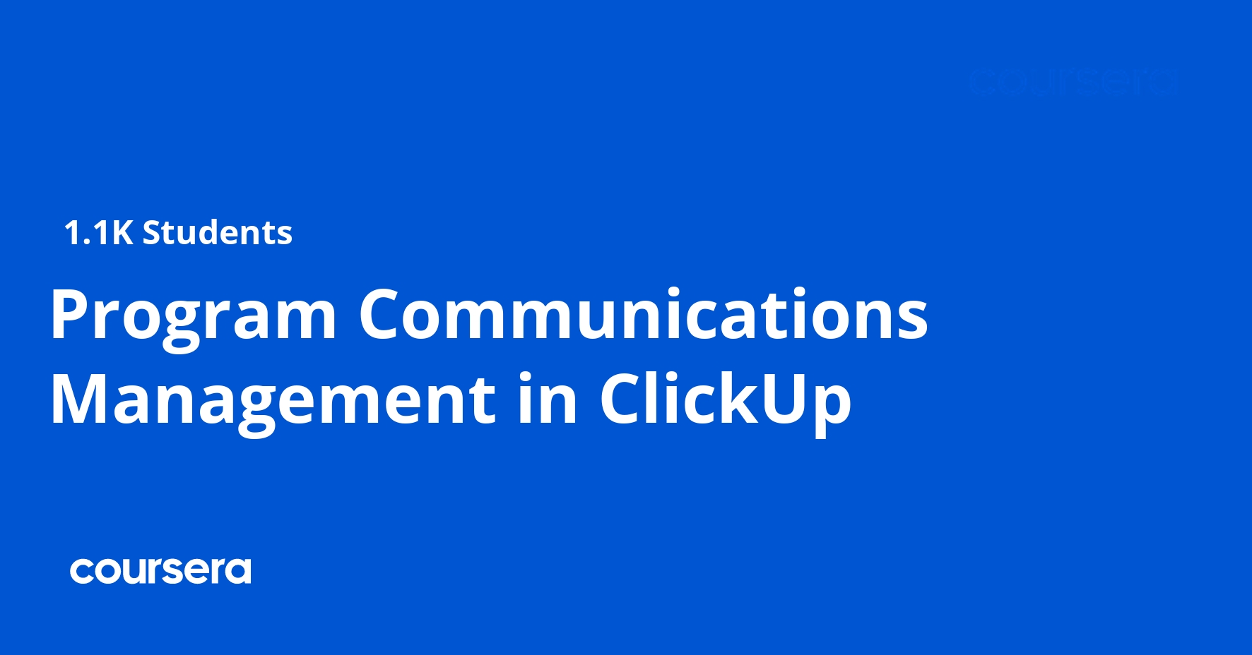Program Communications Management in ClickUp