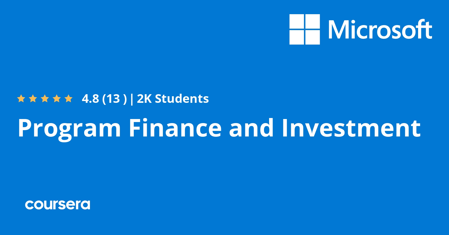 Program Finance and Investment | Coursera