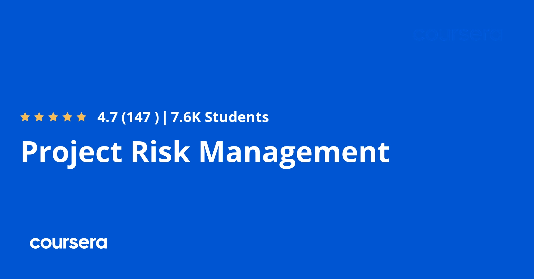 Project Risk Management | Coursera