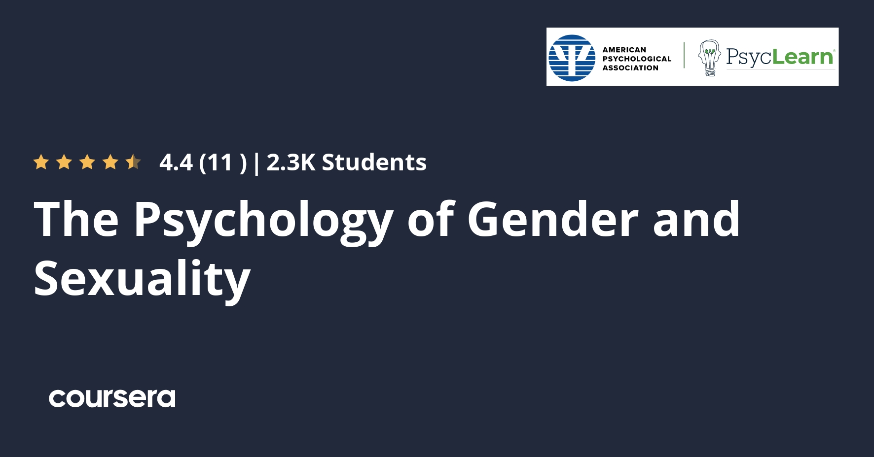 The Psychology of Gender and Sexuality | Coursera