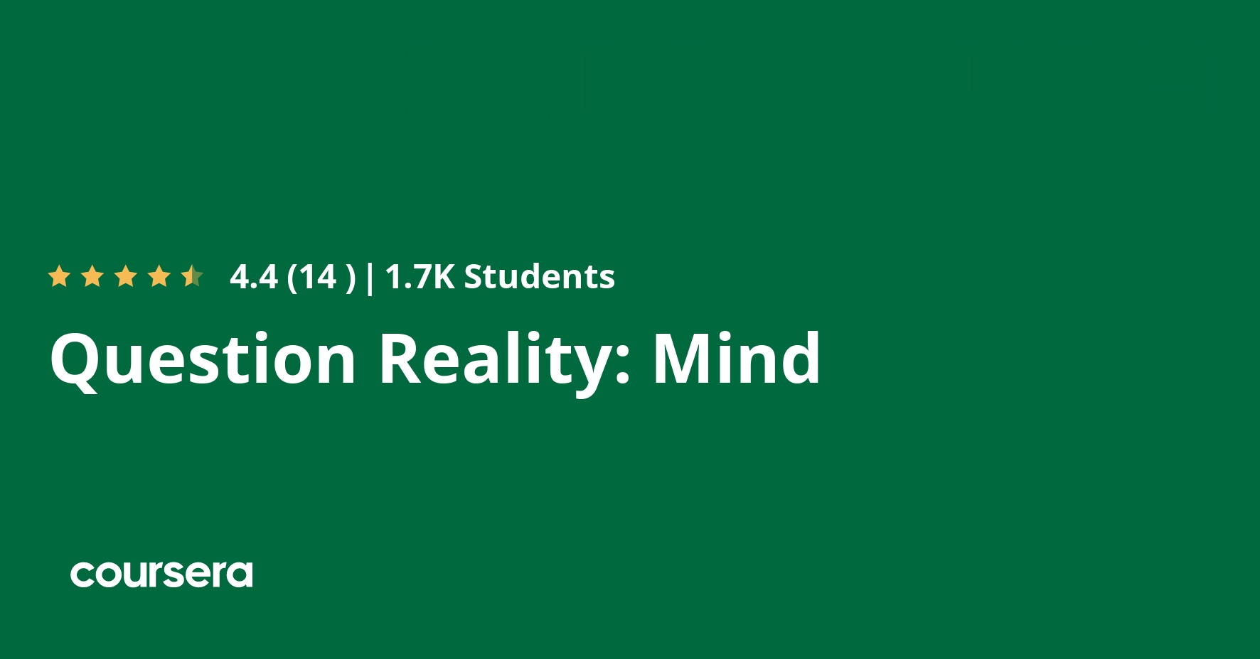 Question Reality: Mind | Coursera