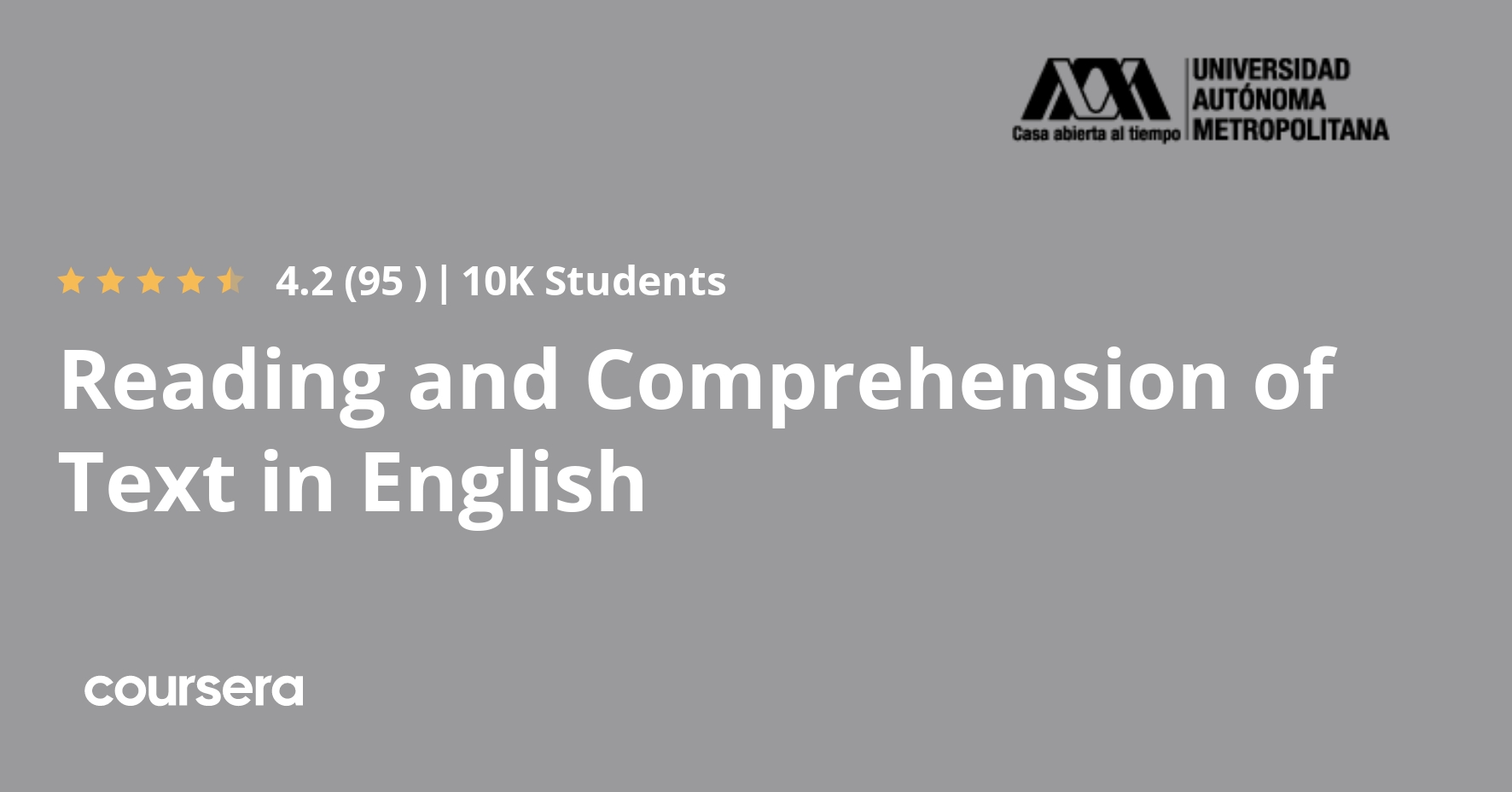 Reading and Comprehension of Text in English | Coursera