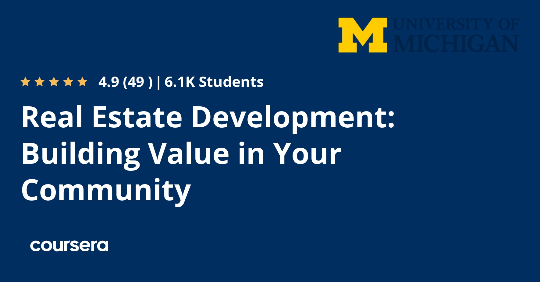 Real Estate Development: Building Value in Your Community | Coursera