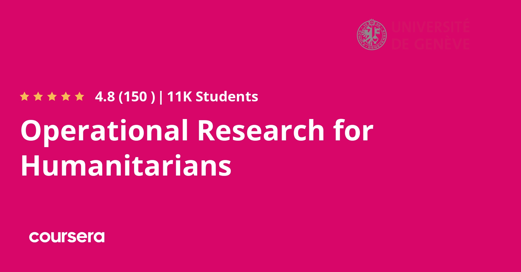 Operational Research for Humanitarians | Coursera