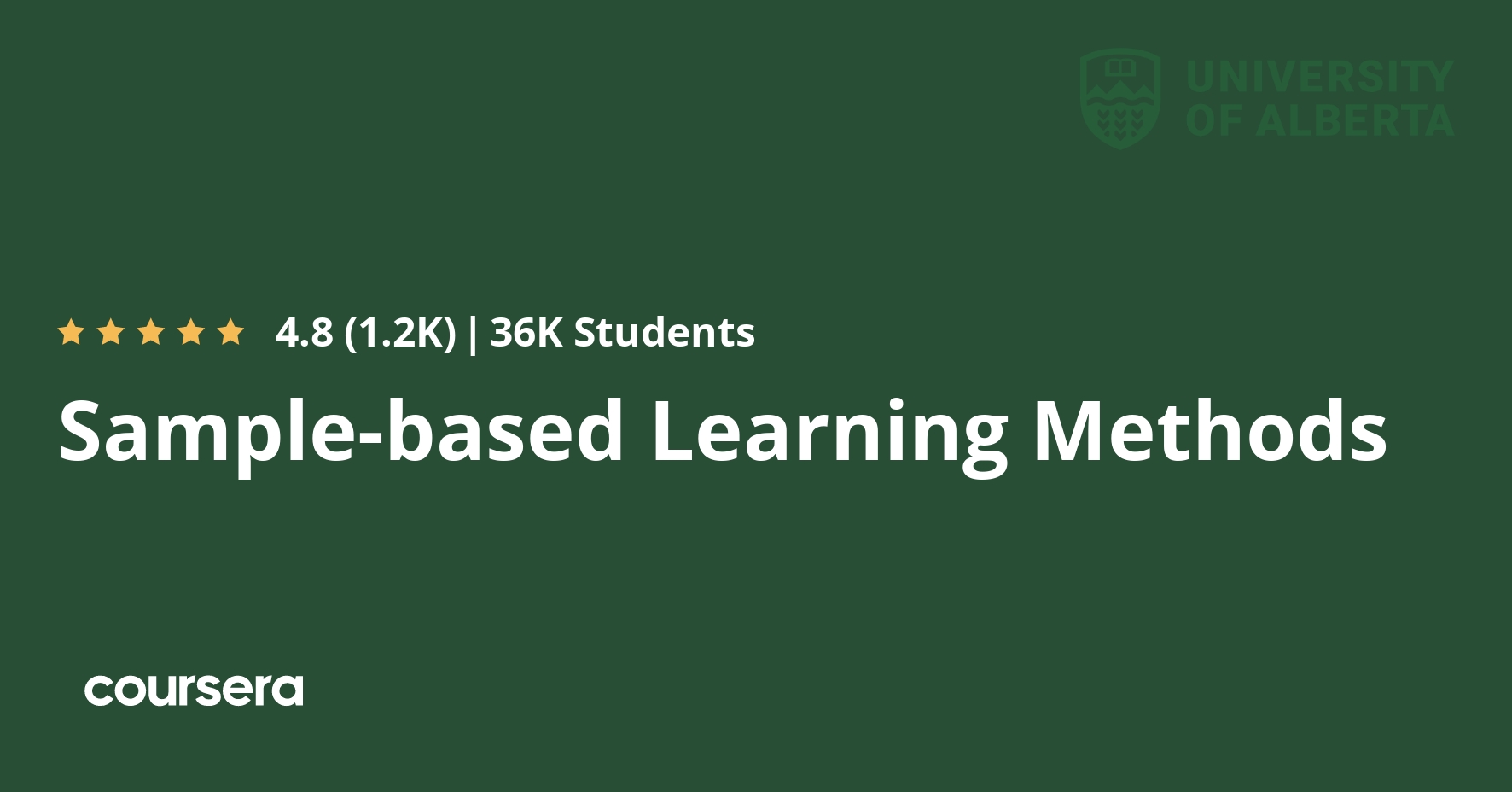 Free Online Course Sample based Learning Methods Coursera 