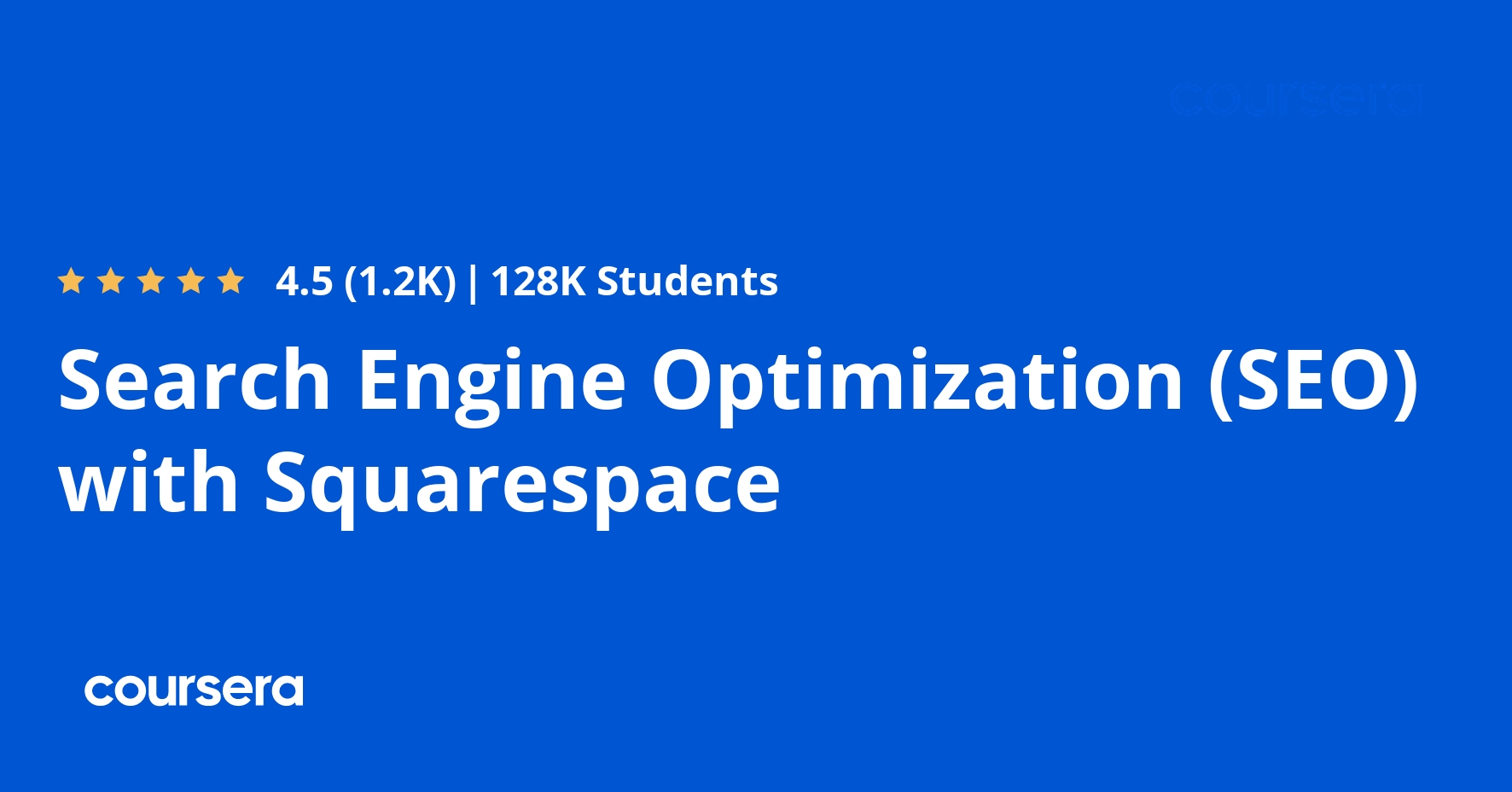 Search Engine Optimization (SEO) with Squarespace (Short Course) | Coursera