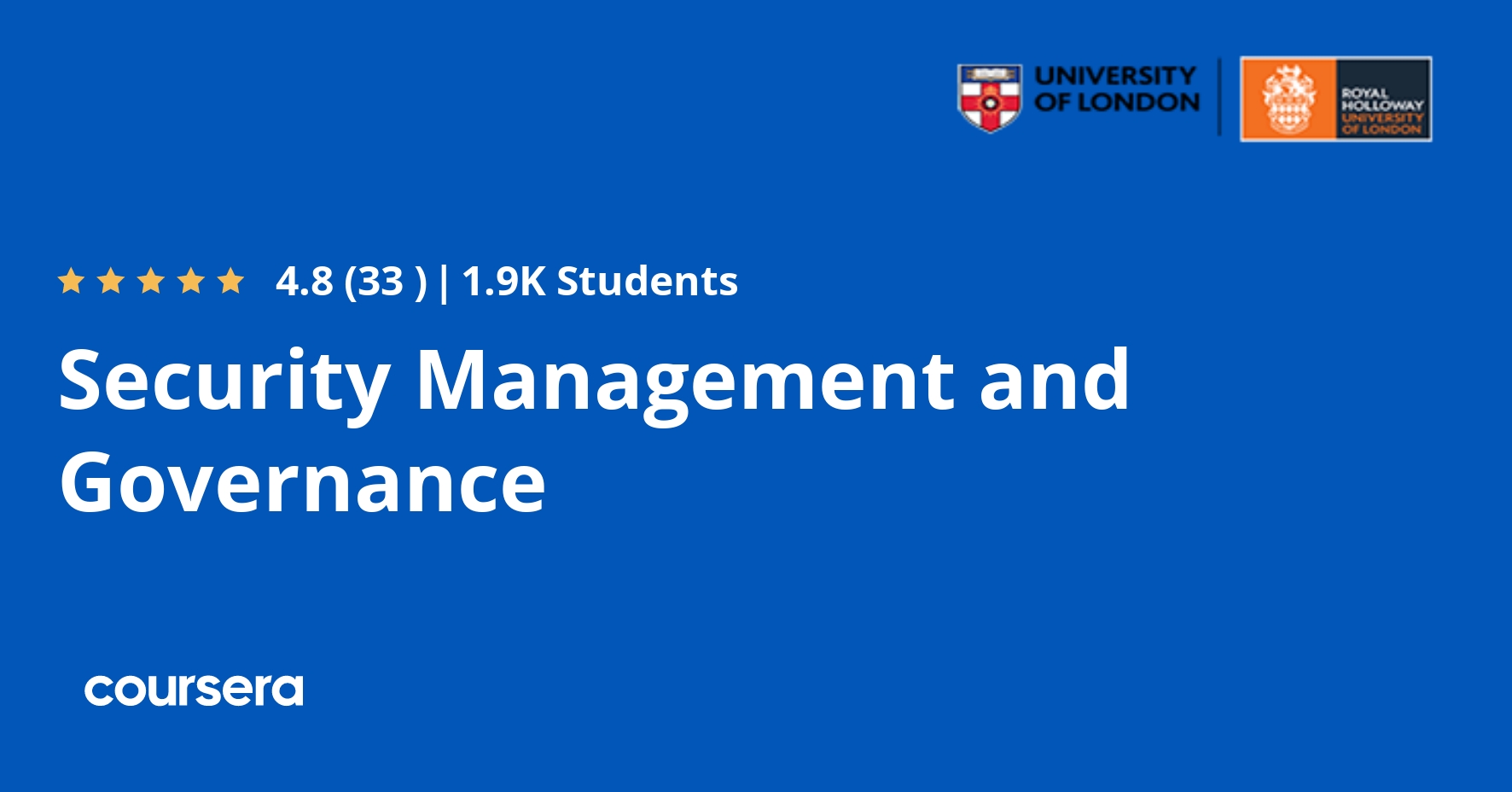 Security Management and Governance | Coursera